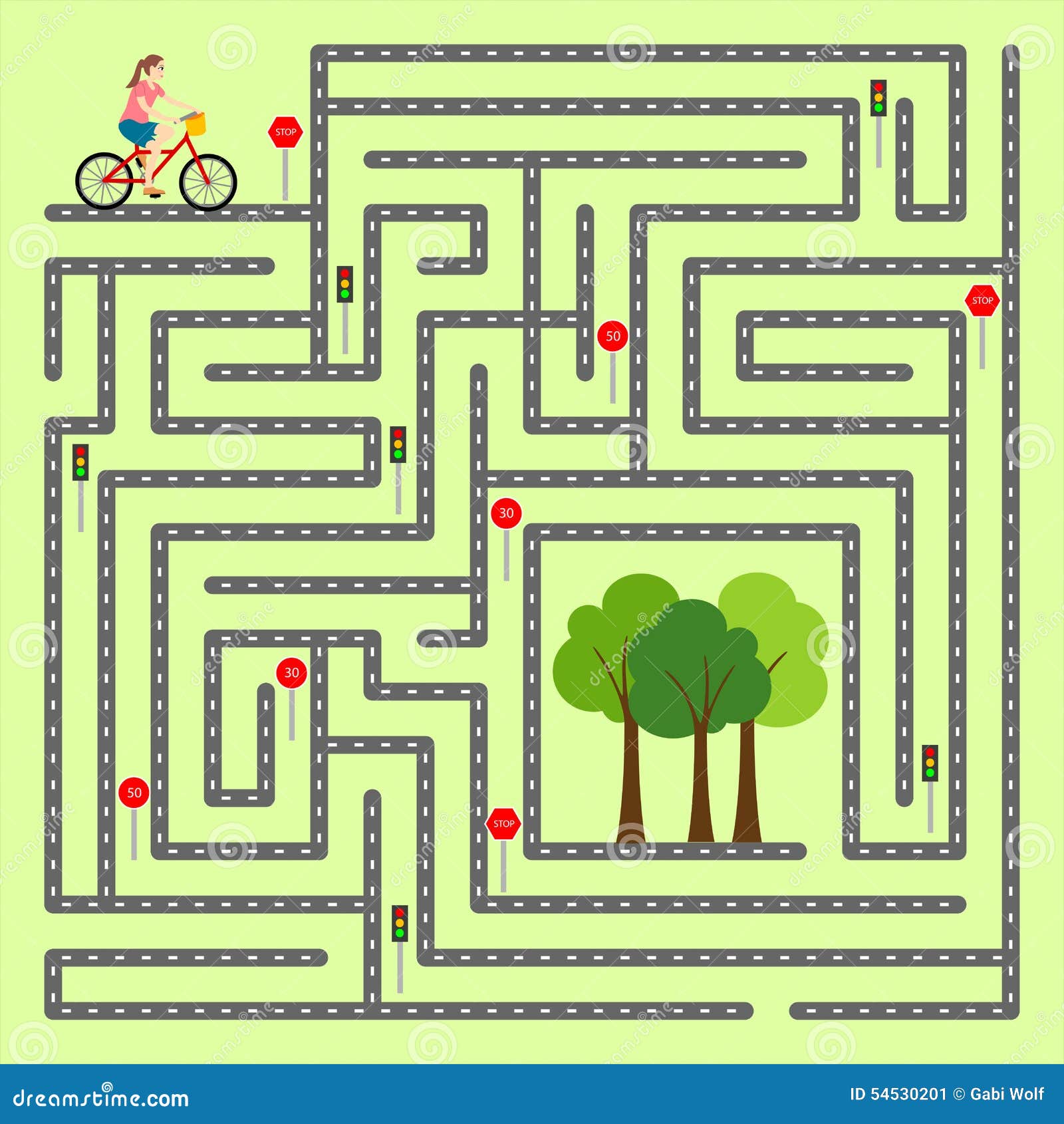 Find the right way stock vector. Illustration of riddles - 54530201