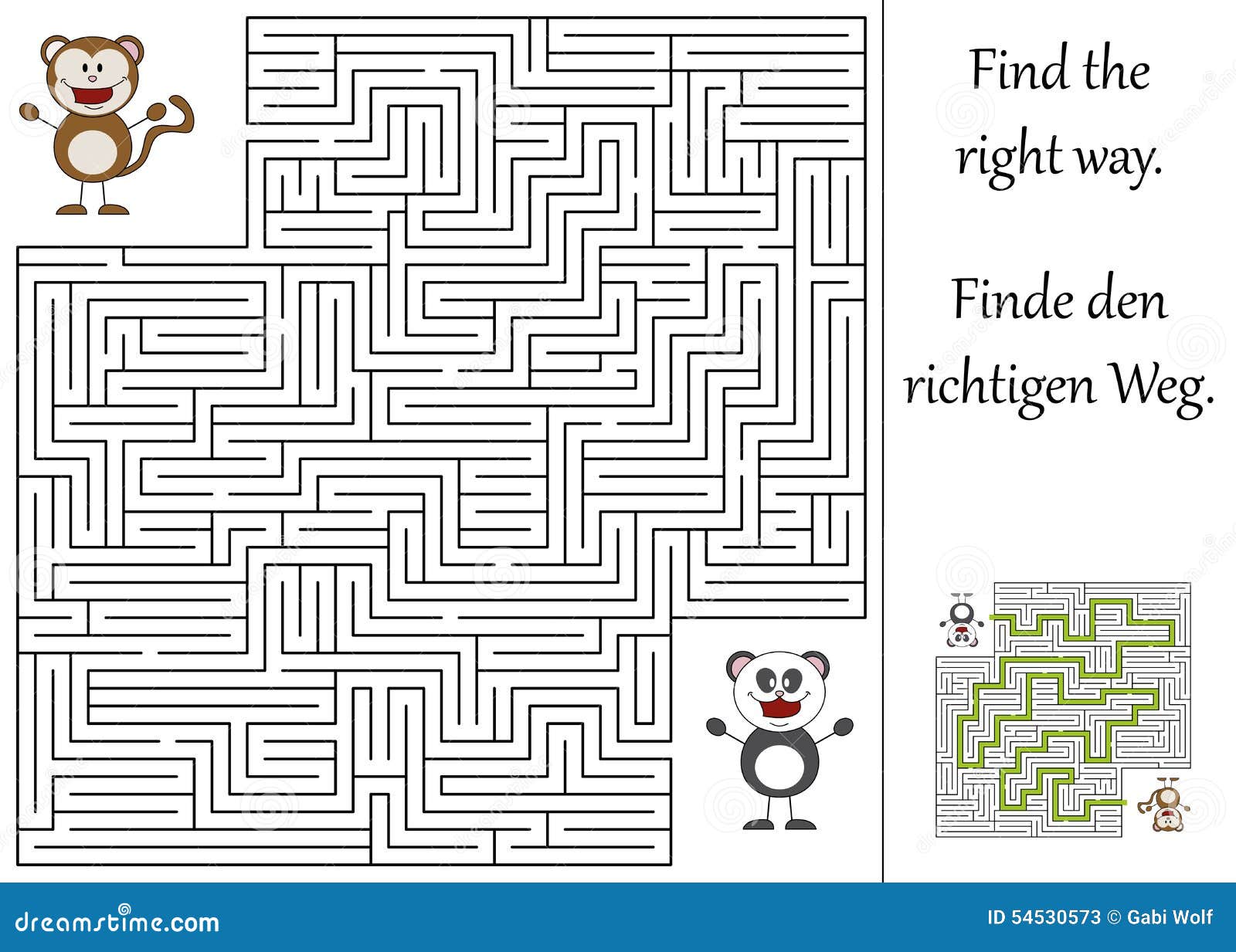 Find the right way stock vector. Illustration of maze - 54530573