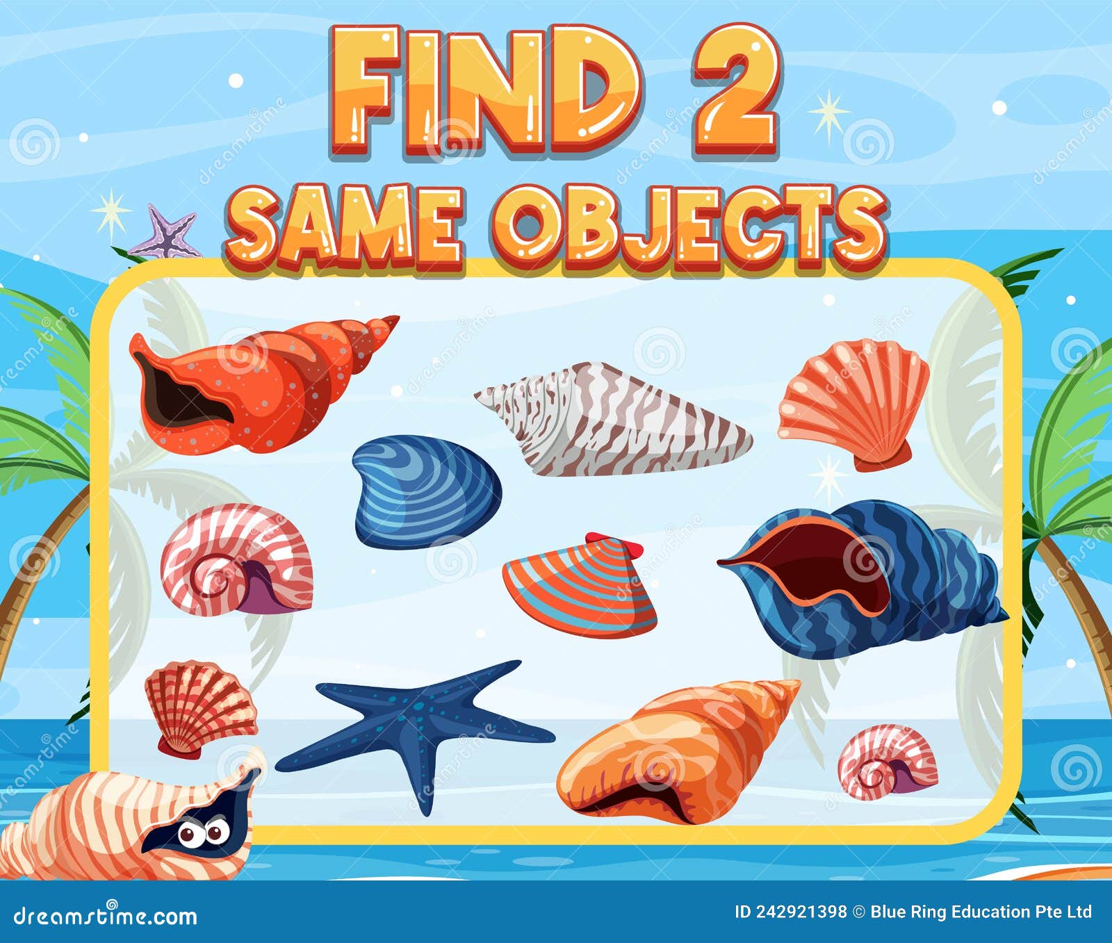 Find 2 Same Object Worksheet for Children Stock Vector - Illustration ...