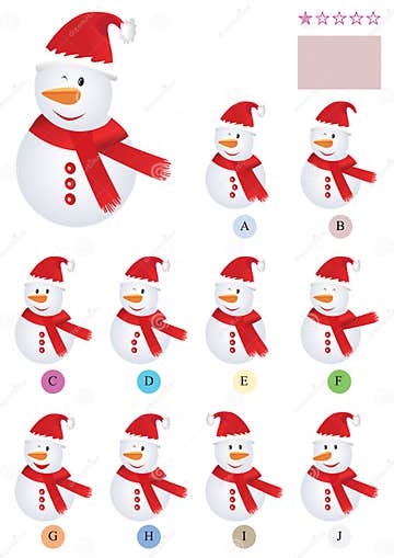 Find the Same Snowman stock vector. Illustration of game - 22138193