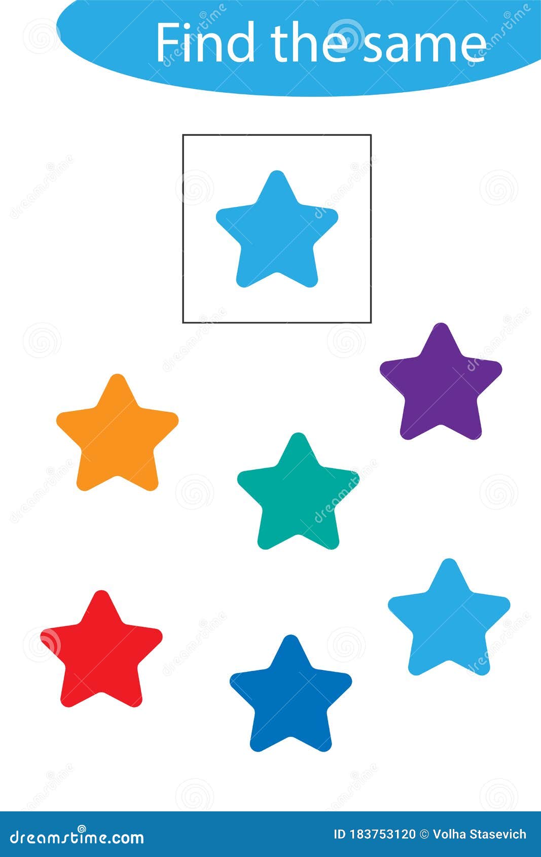 Find The Same Star, Fun Education Game For Children, Preschool ...