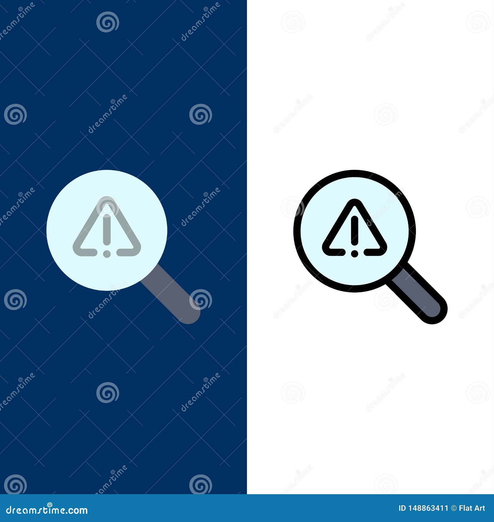 Find, Search, View, Error Icons. Flat and Line Filled Icon Set Vector ...