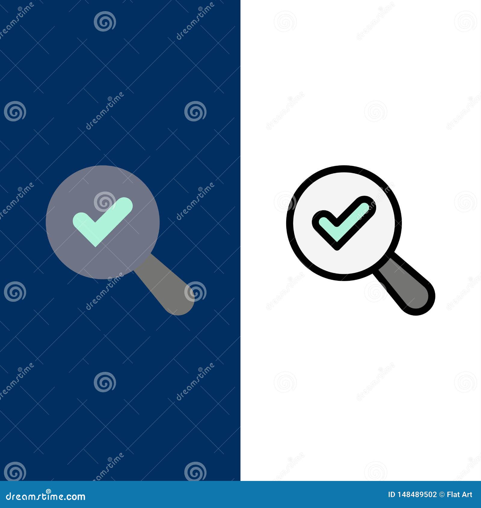 Find, Search, View Icons. Flat and Line Filled Icon Set Vector Blue ...