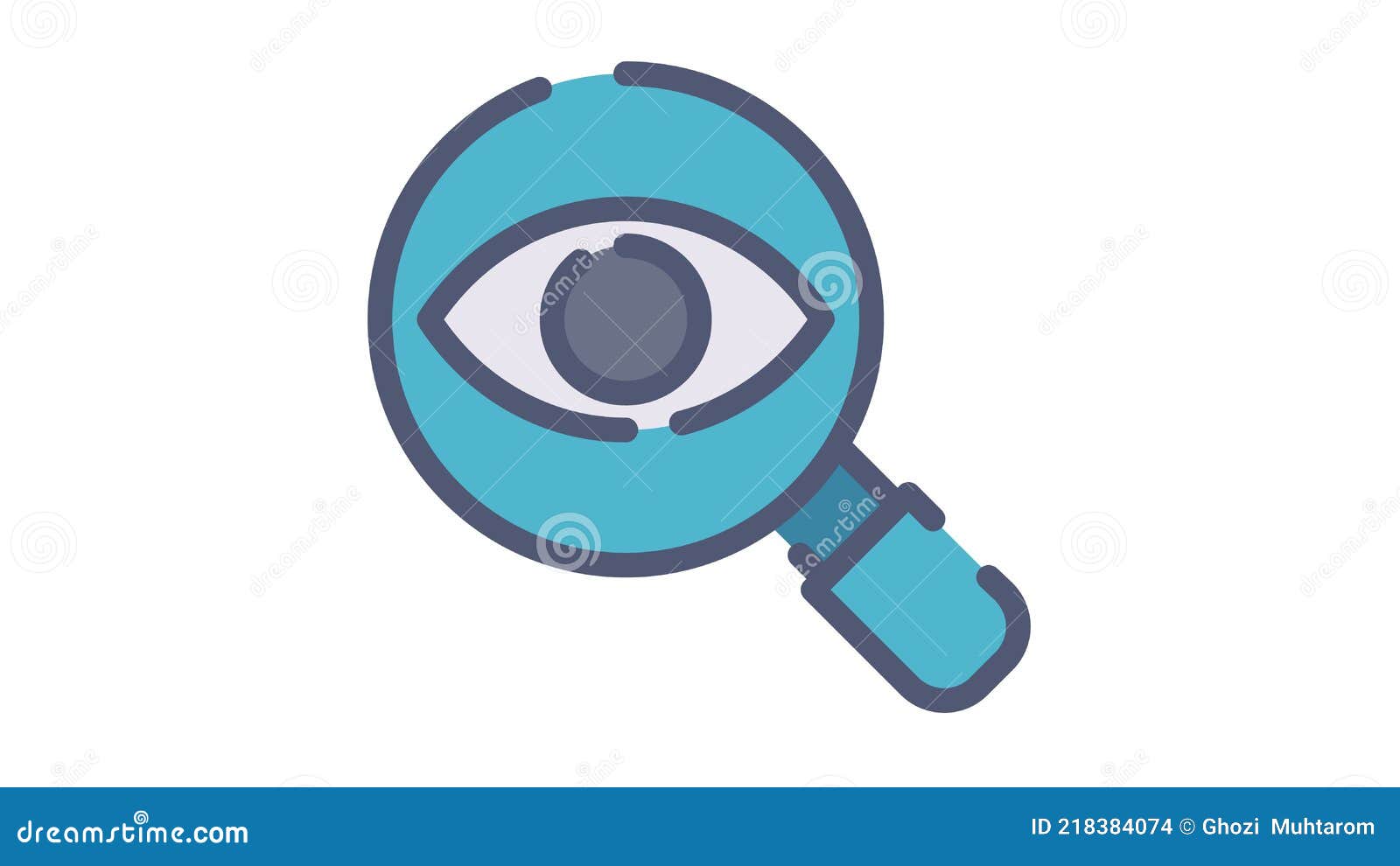 Find Searching Eye Single Isolated Icon with Flat Dash or Dashed Style ...