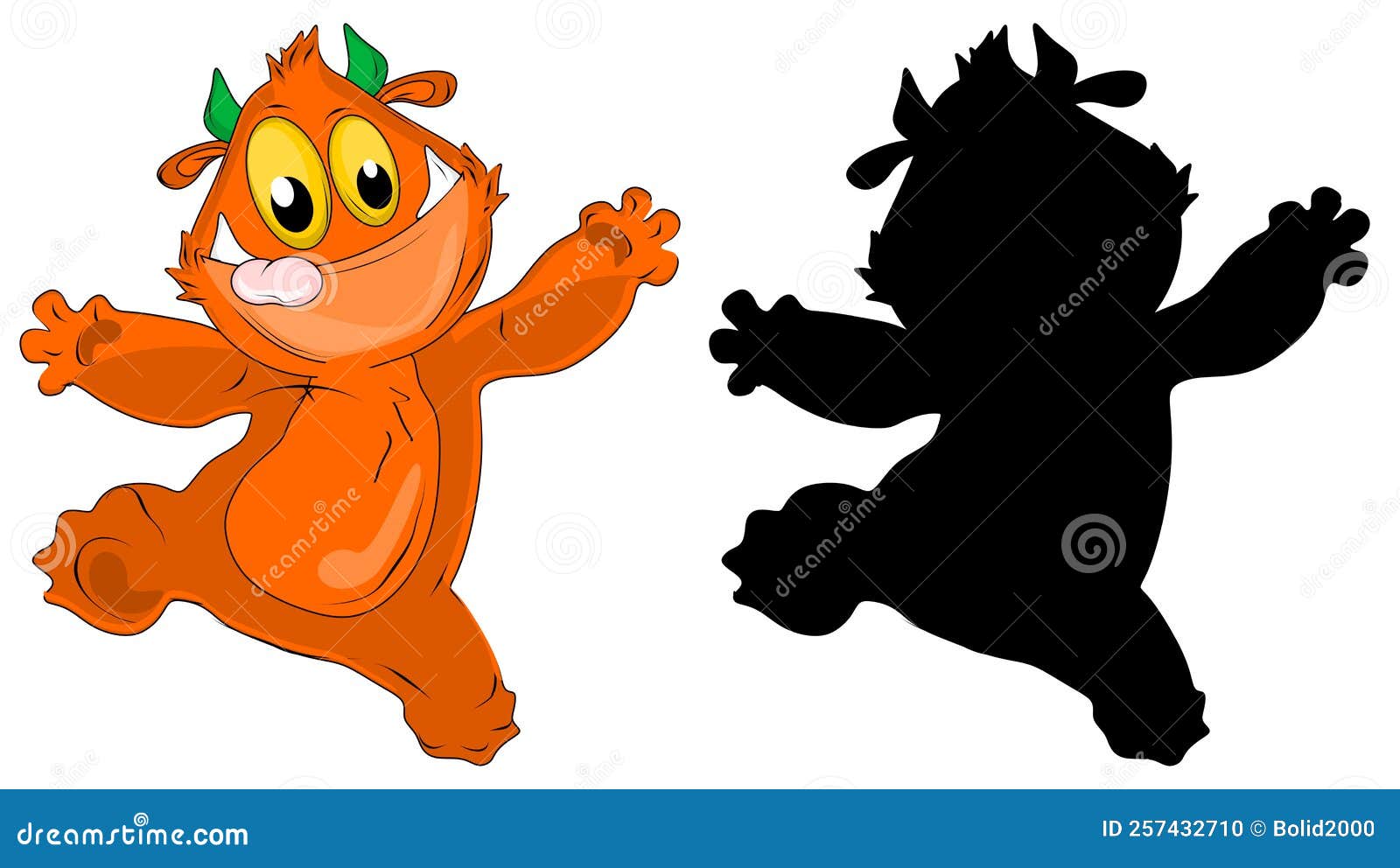 Cute monster cartoon stock illustration. Illustration of cutie - 257432710
