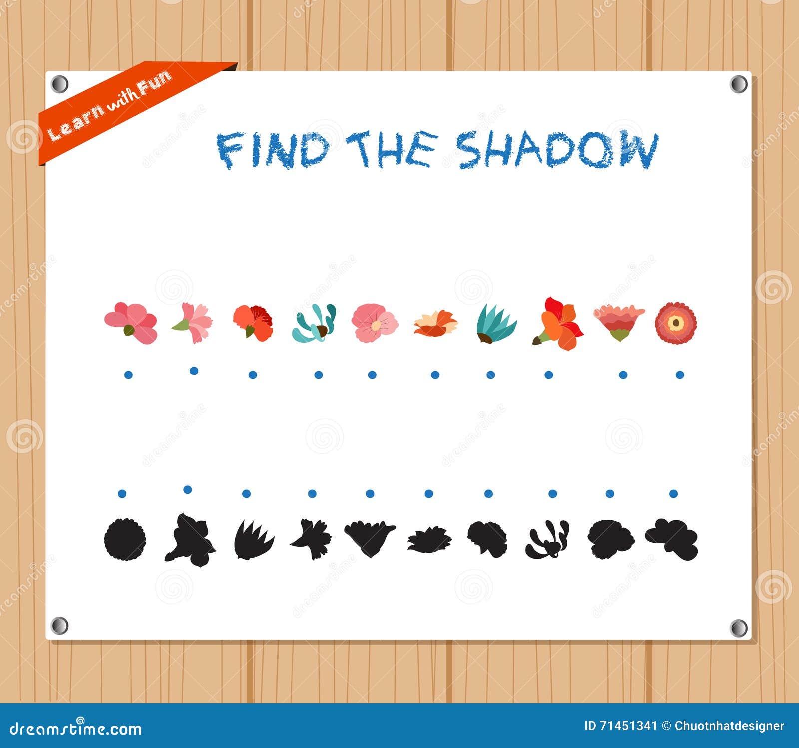 Find the Shadow Educational Activity Task for Preschool Children with ...