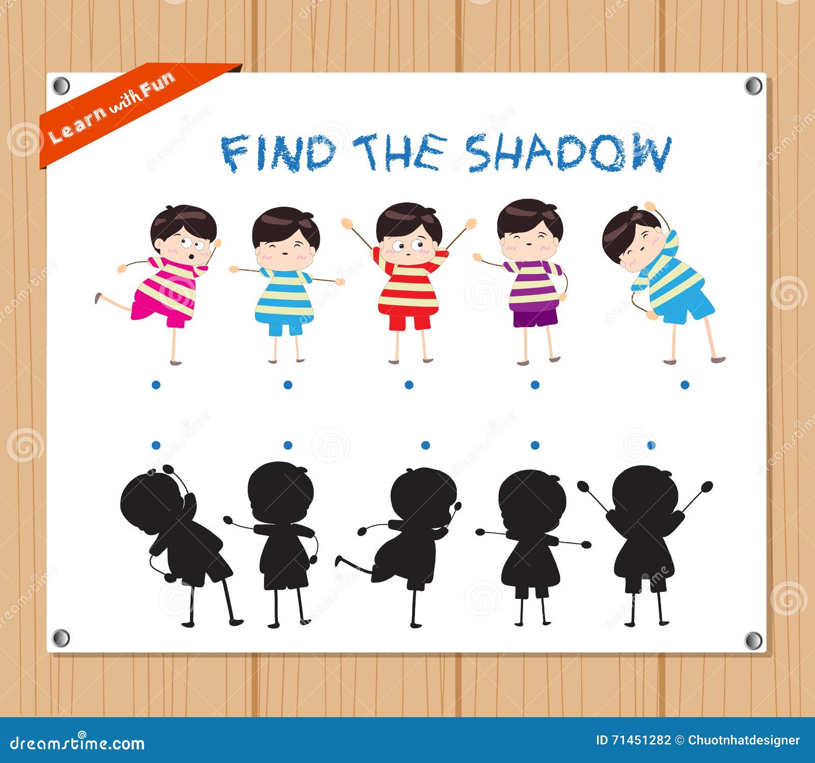 Find the Shadow Educational Activity Task for Preschool Children with ...