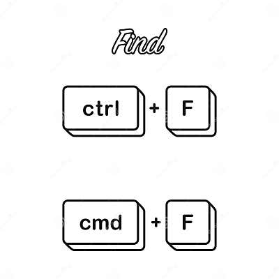 Find Shortcut Keys Vector stock vector. Illustration of control - 235465489