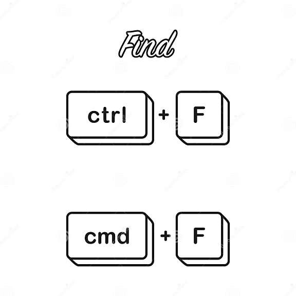 Find Shortcut Keys Vector stock vector. Illustration of control - 235465489