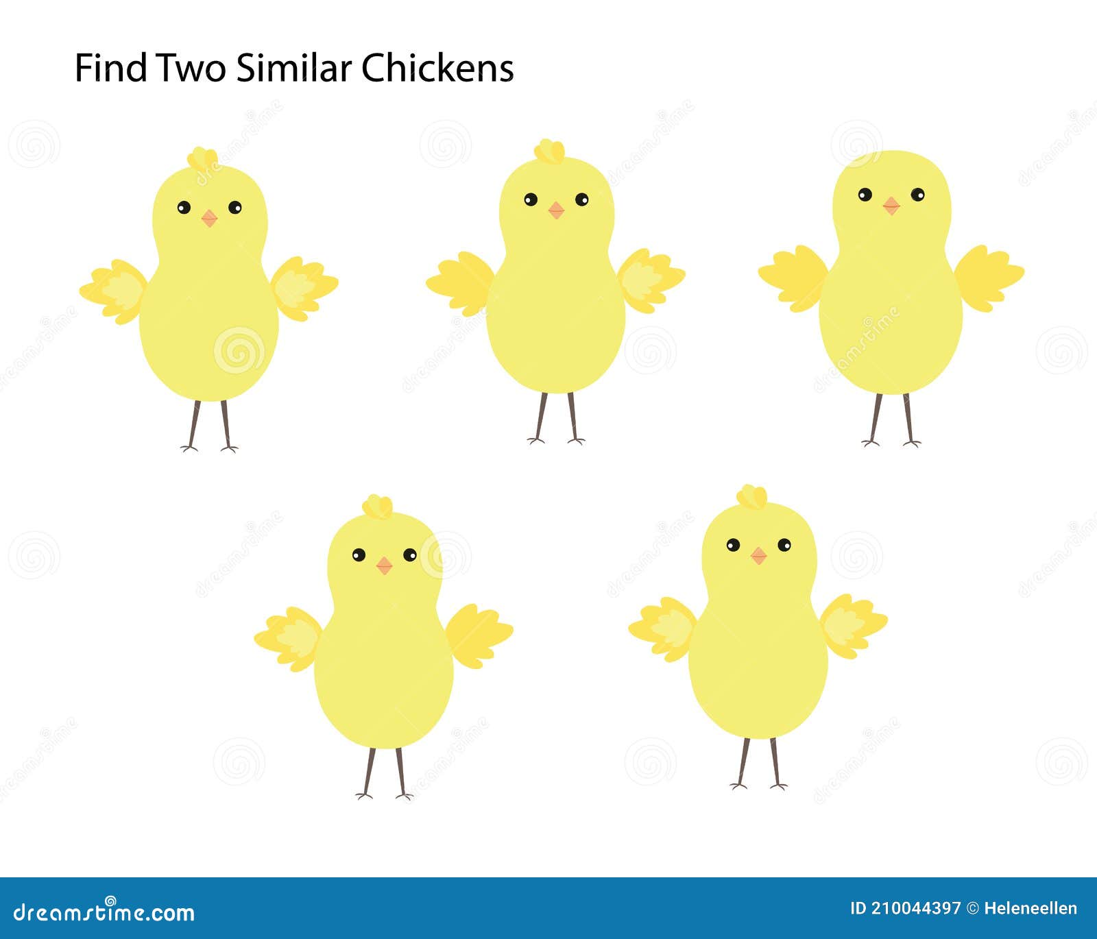 Find Similar Objects Educational Activity for Children, Easter Chicken ...