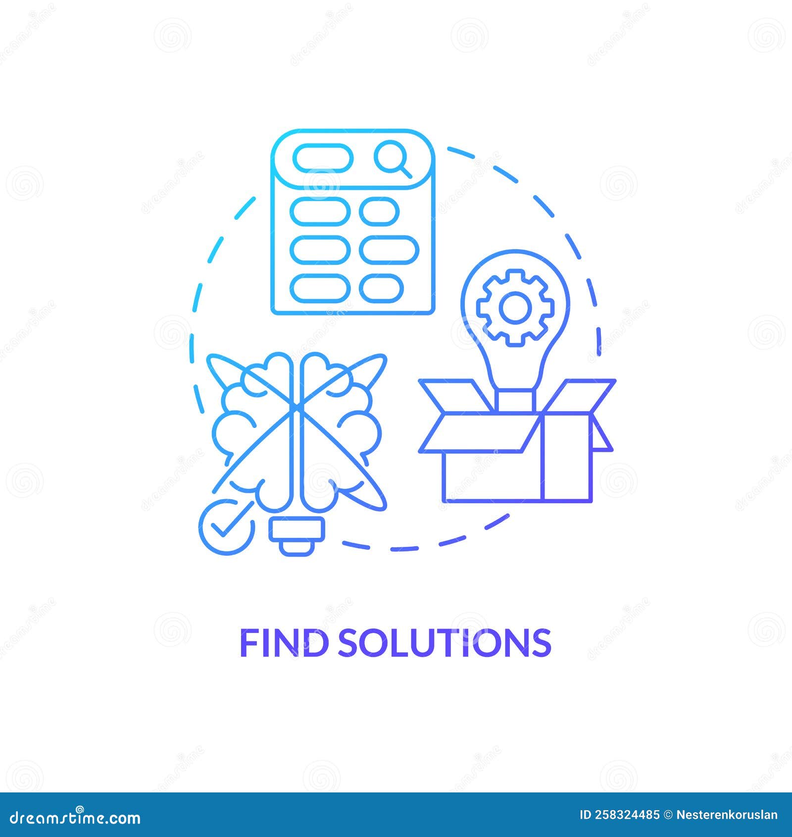 Find Solution Blue Gradient Concept Icon Stock Vector - Illustration of ...