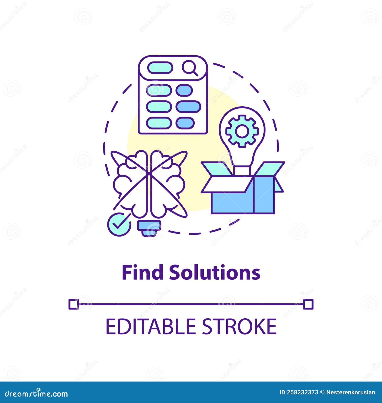Find solution concept icon stock vector. Illustration of determine ...
