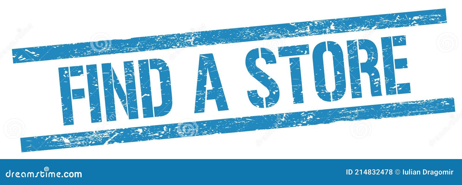 FIND a STORE Text on Blue Grungy Rectangle Stamp Stock Illustration ...