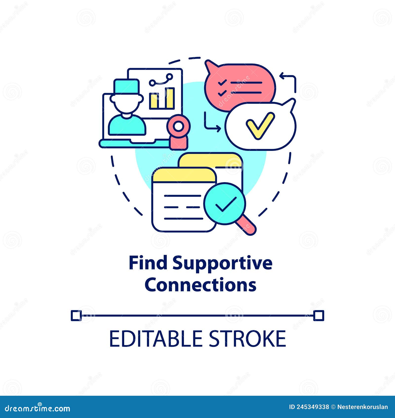 Find Supportive Connections Concept Icon Stock Vector - Illustration of ...