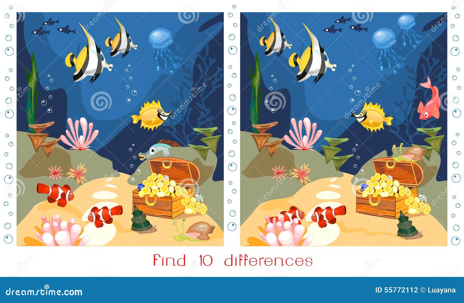 Find ten differences stock vector. Illustration of drawing - 55772112
