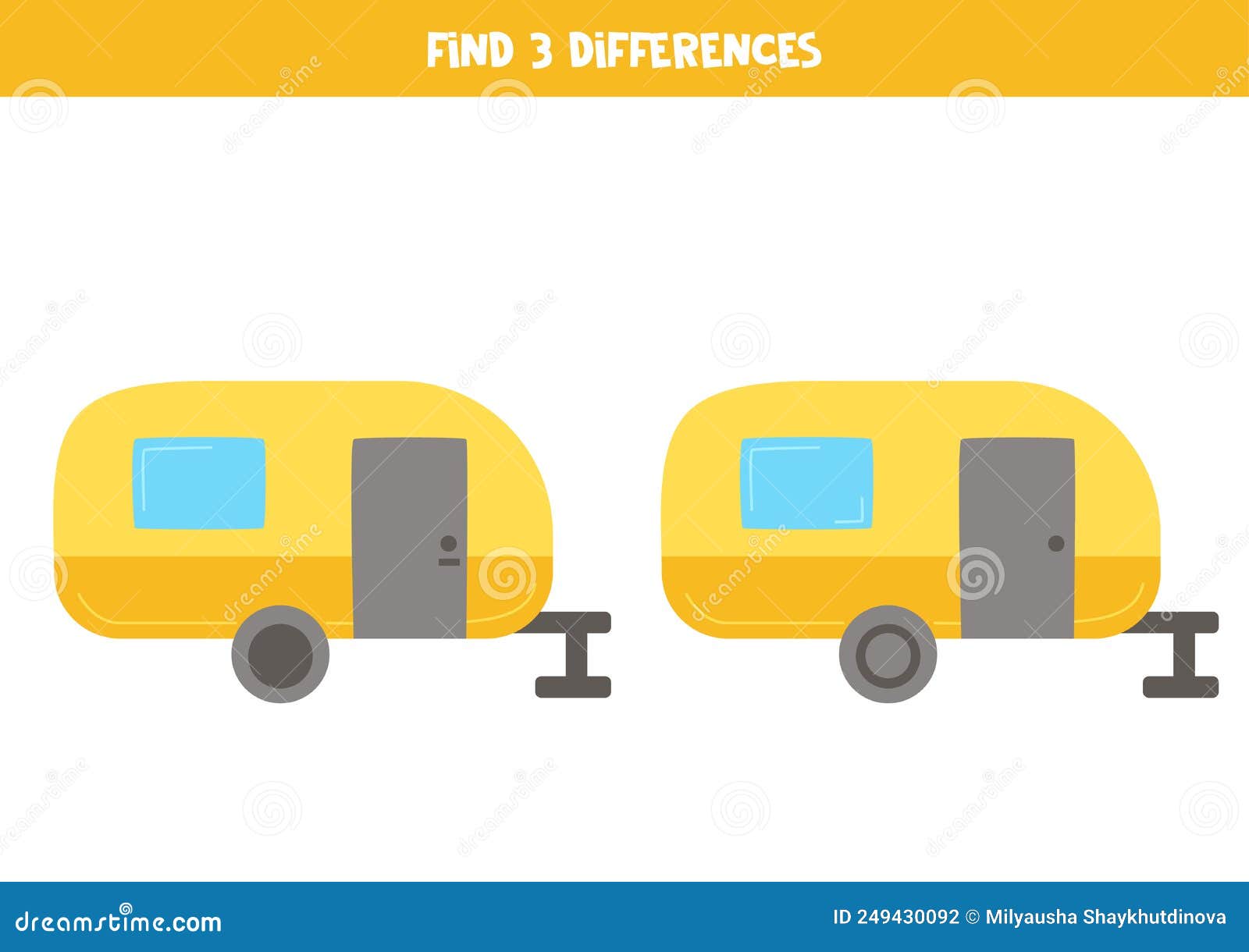 Find Three Differences between Two Traveling Caravans. Stock Vector ...