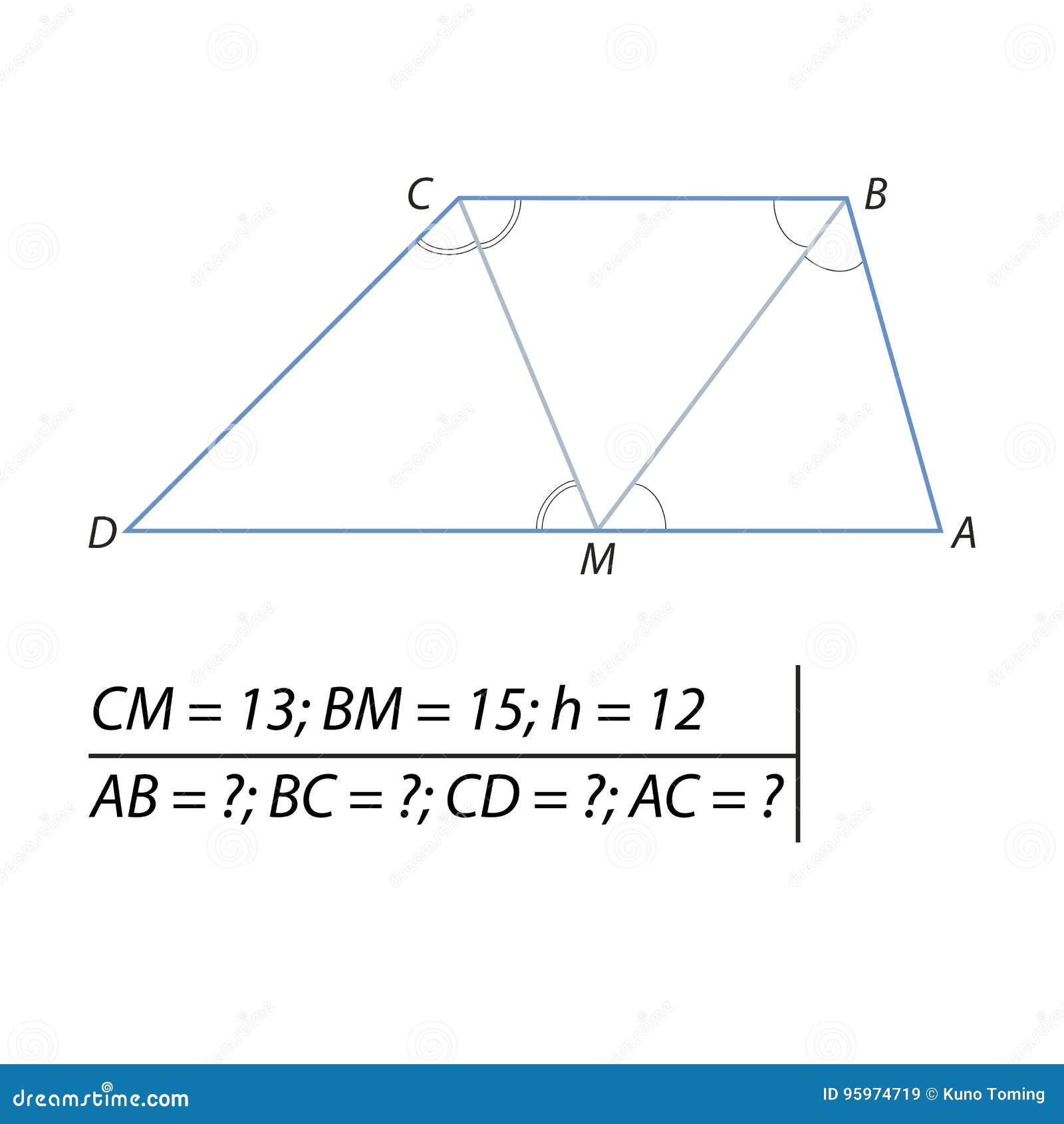 Find the trapezoid sides stock illustration. Illustration of perimeter ...