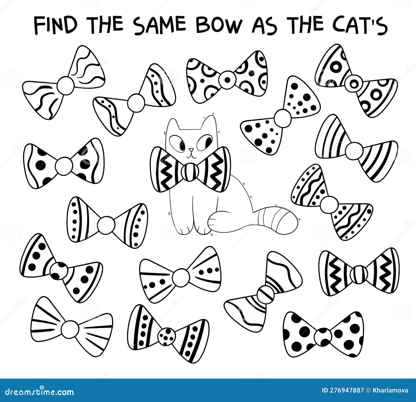 Find Two Identical Bows. Find 2 Same Objects Stock Vector ...