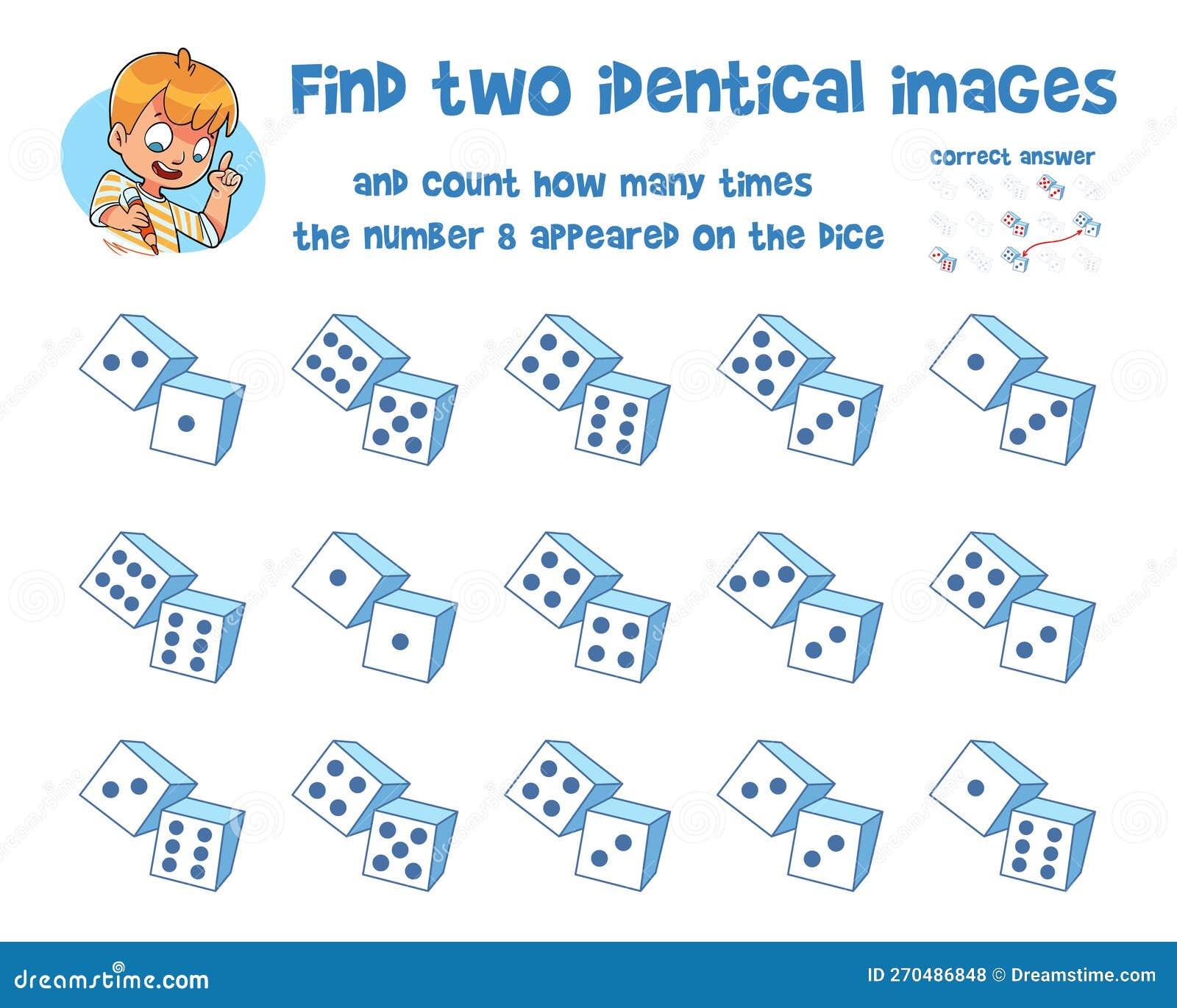 Find Two Identical Images. Count How Many Times the Number 8 Appeared ...