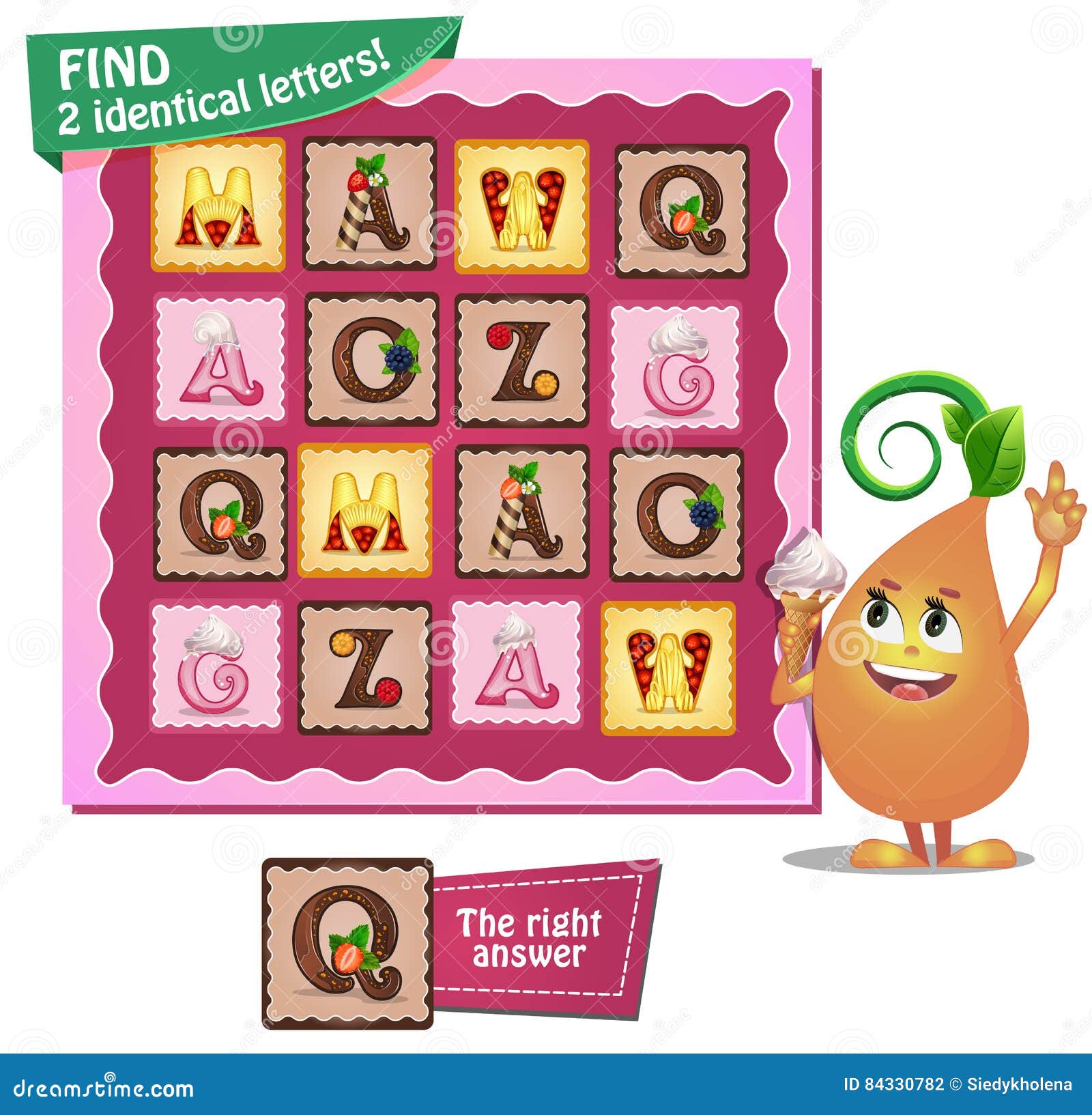Find two identical letters stock illustration. Illustration of mishmash ...