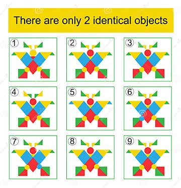 Find Two Identical Objects. Logic Game for Children. Task for the ...