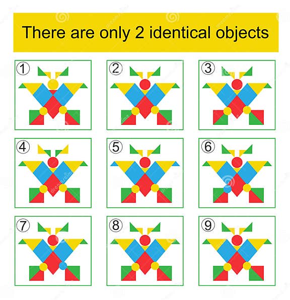 Find Two Identical Objects. Logic Game for Children. Task for the ...