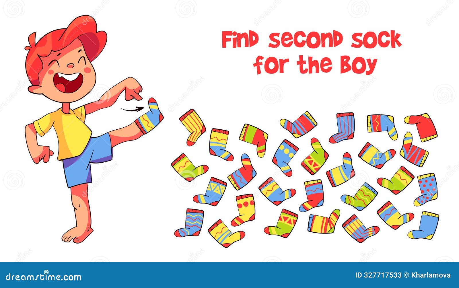 Find Two Same Items. Find Second Sock for Boy. Find Other Pair Stock ...