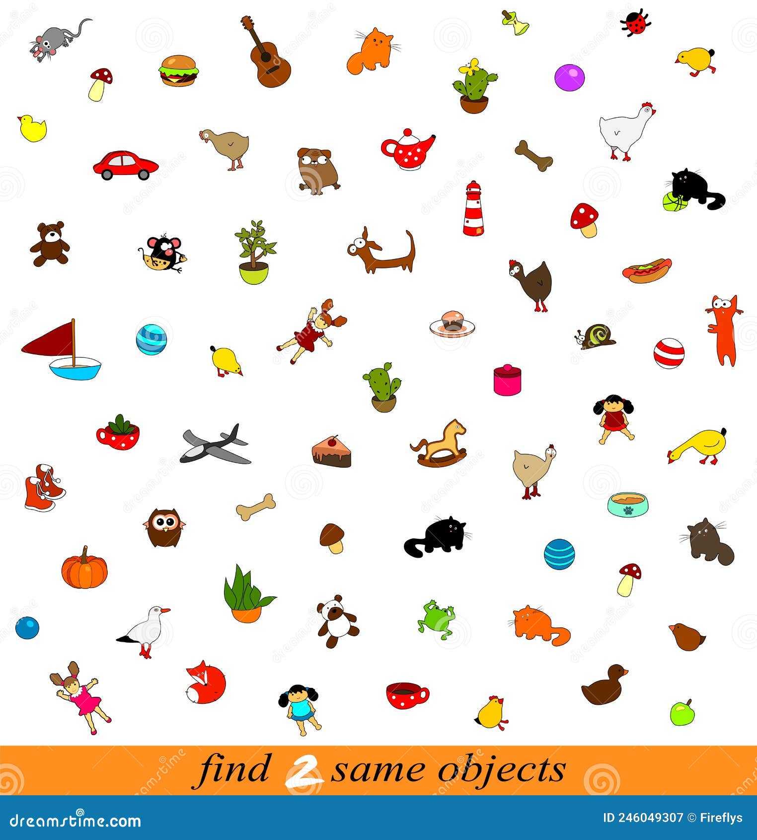 Find two same objects stock vector. Illustration of ball - 246049307