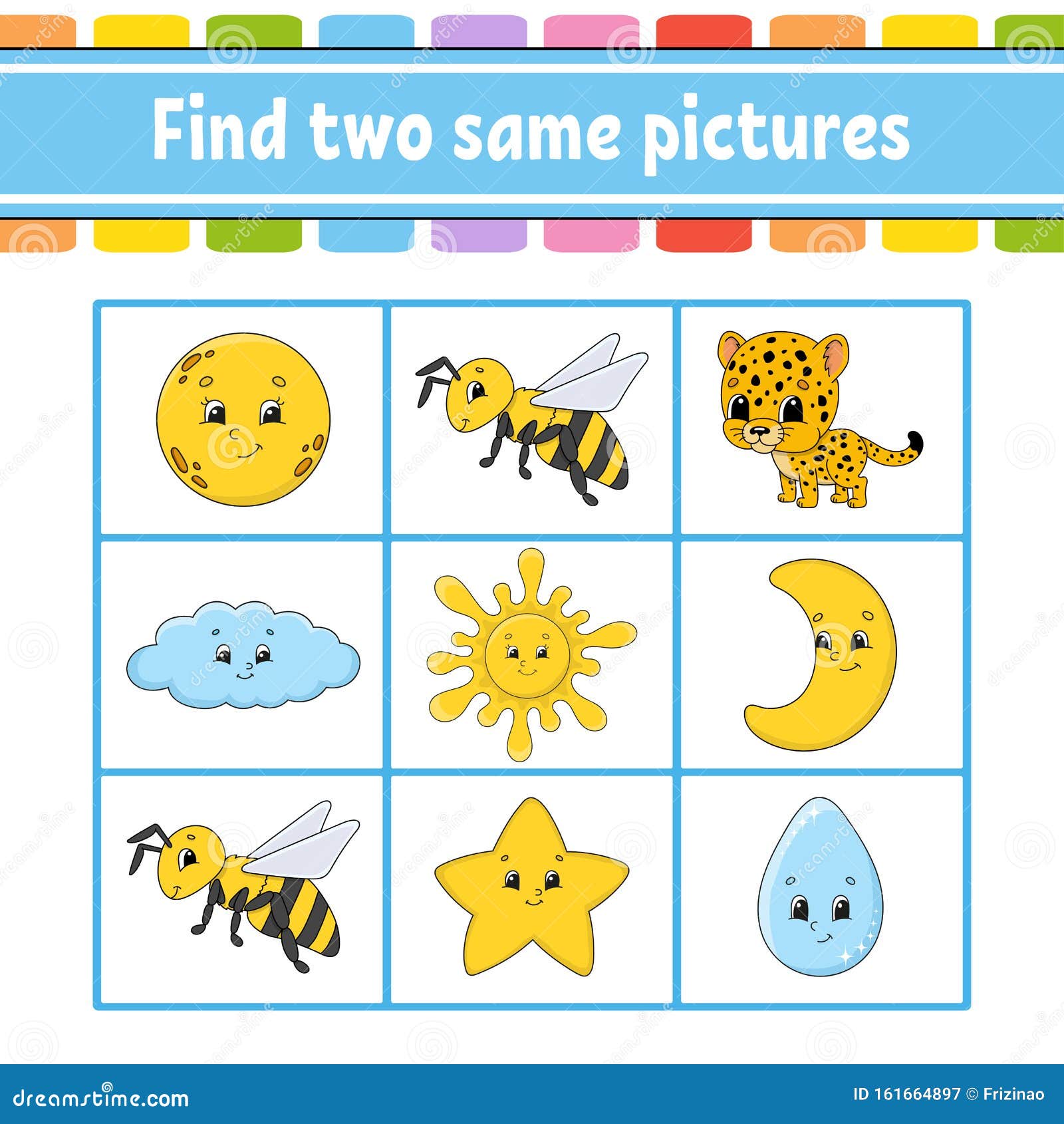 Find Two Same Pictures. Task for Kids. Education Developing Worksheet ...