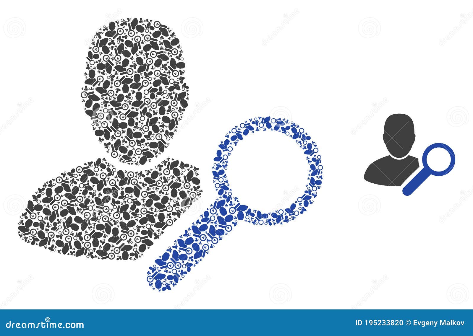 Find User Recursion Mosaic of Self Icons Stock Vector - Illustration of ...