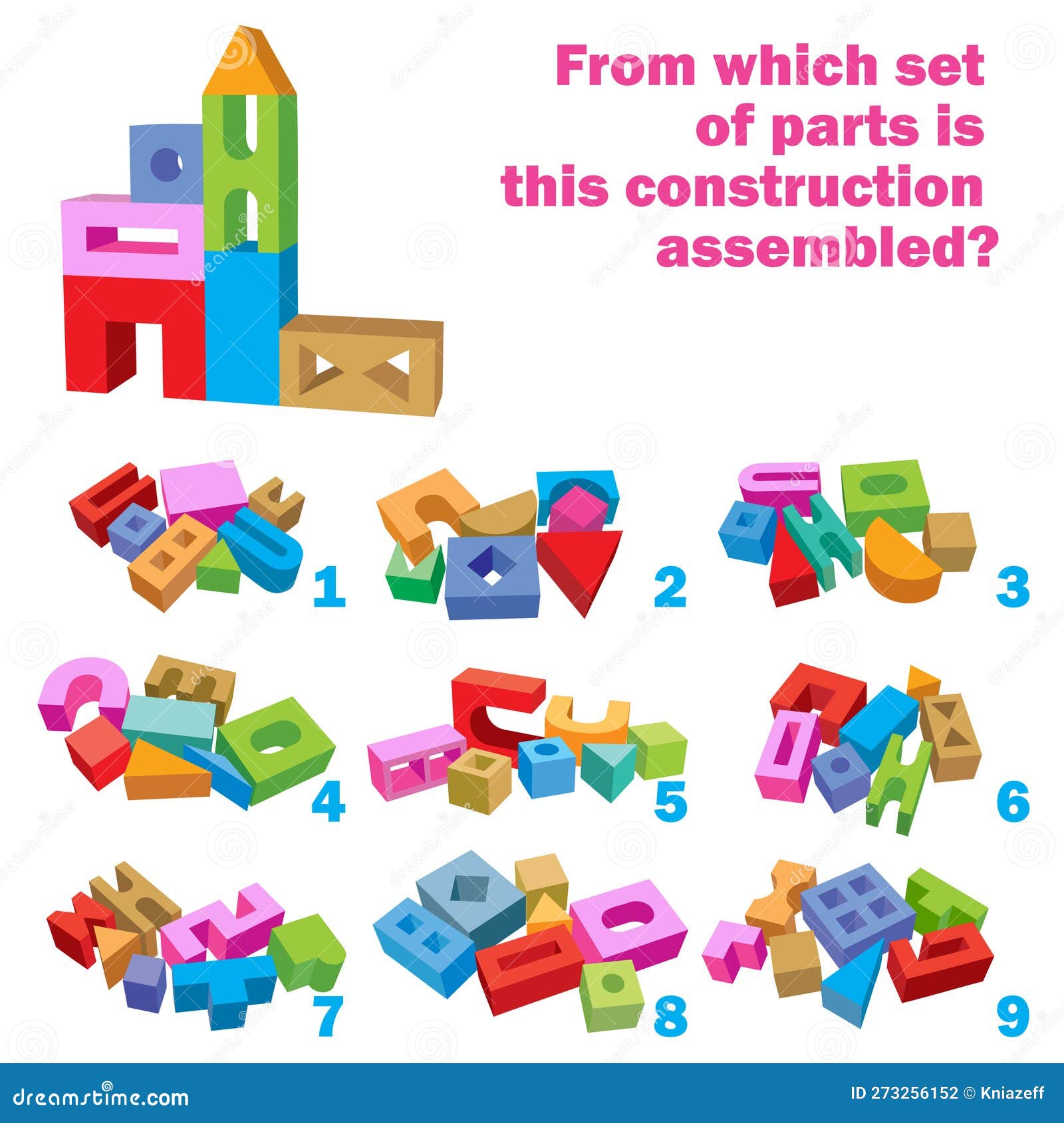Find Which Set of Parts is this Construction Assembled. Task for ...