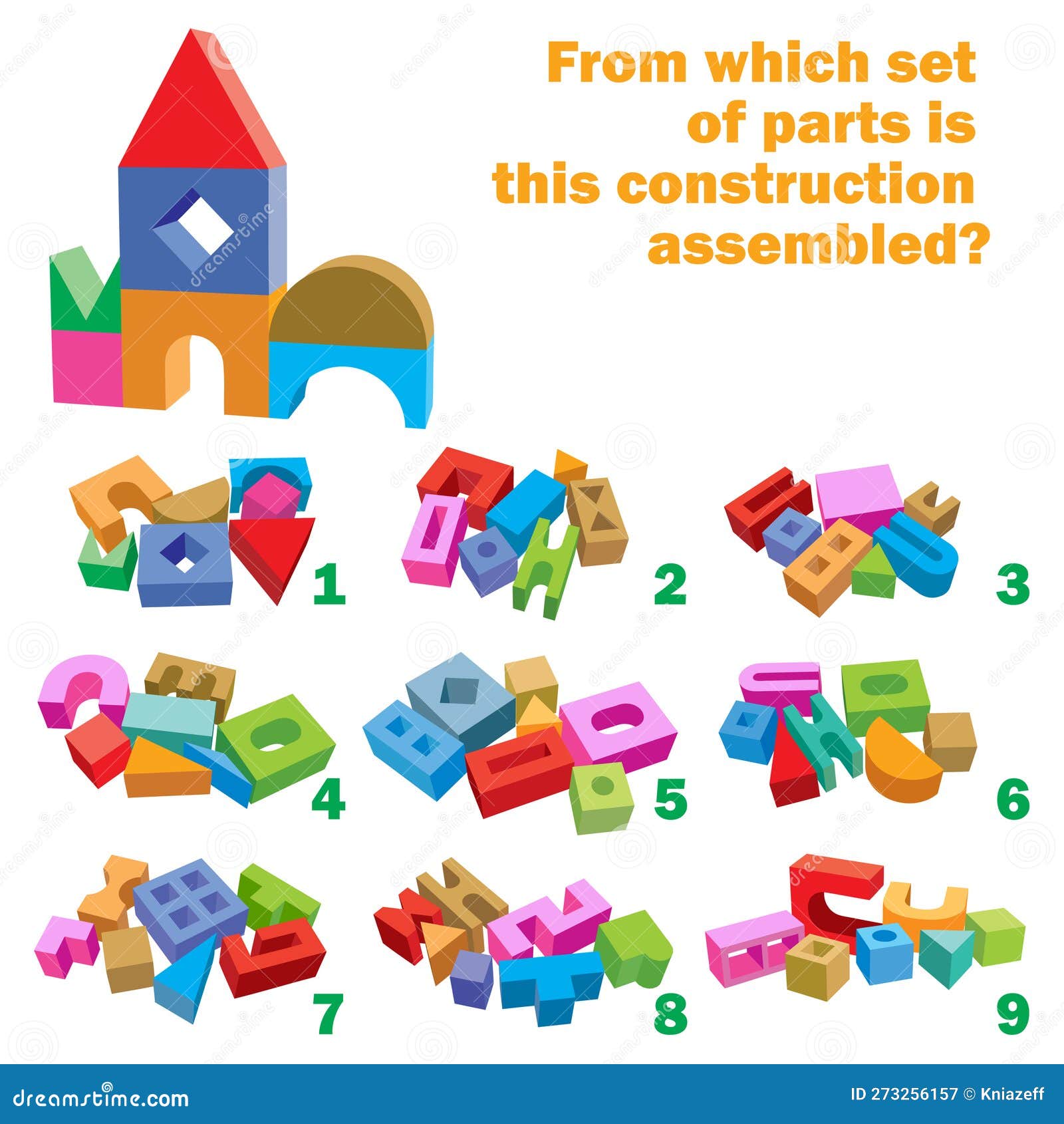 Find Which Set of Parts is this Construction Assembled. Task for ...