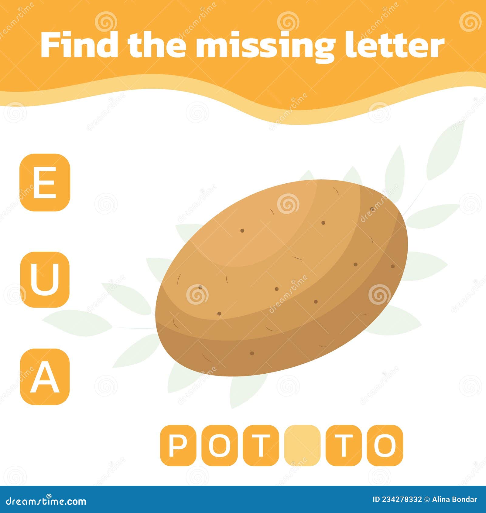 Potato Letter Cartoon Vector | CartoonDealer.com #56434819