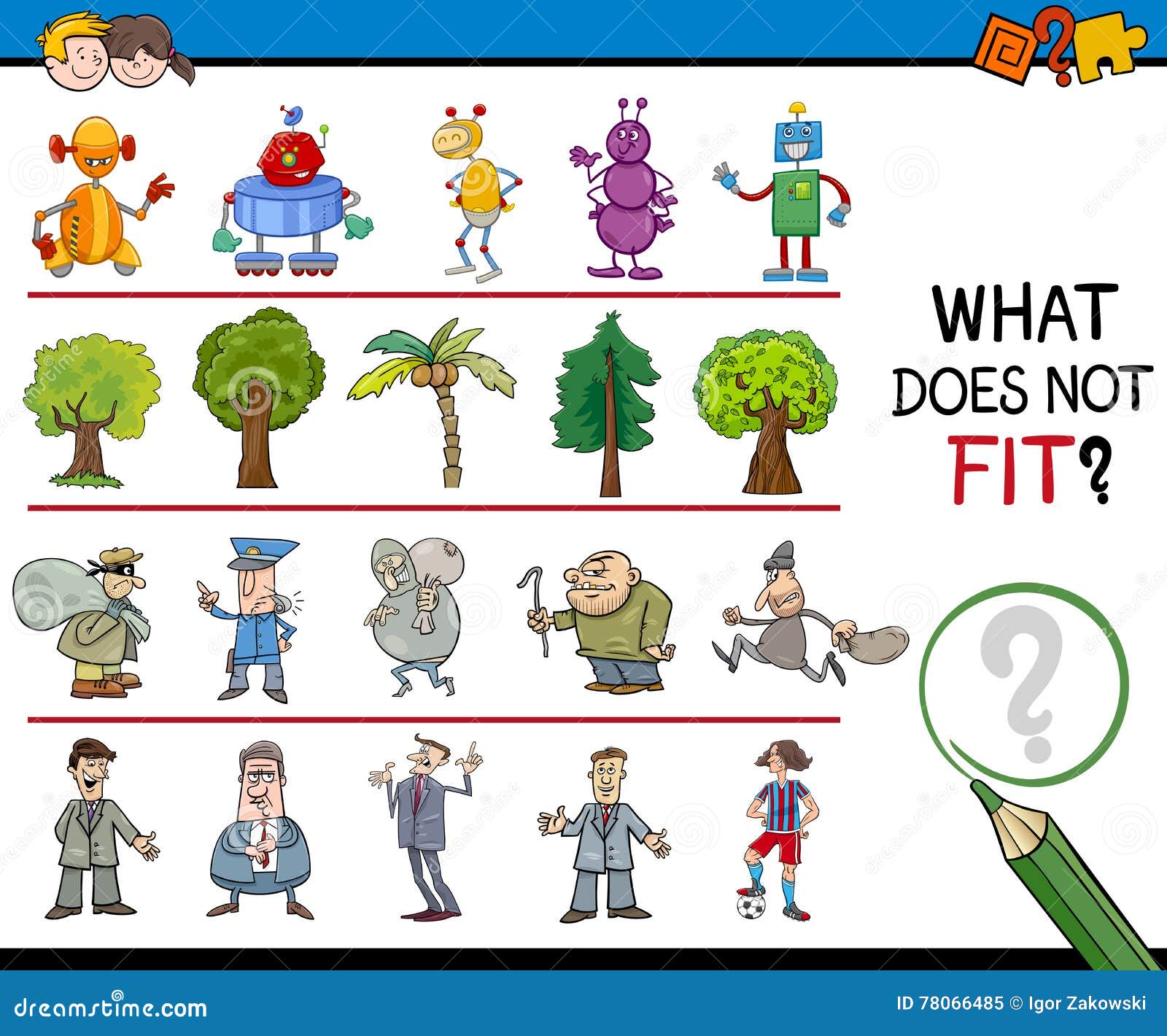 Find Improper Picture Worksheet Vector Illustration | CartoonDealer.com ...