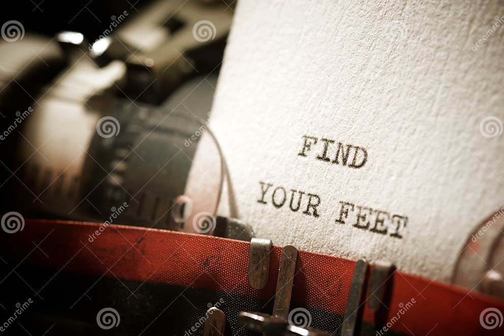 Find your feet text stock image. Image of feet, typewriter - 274985585