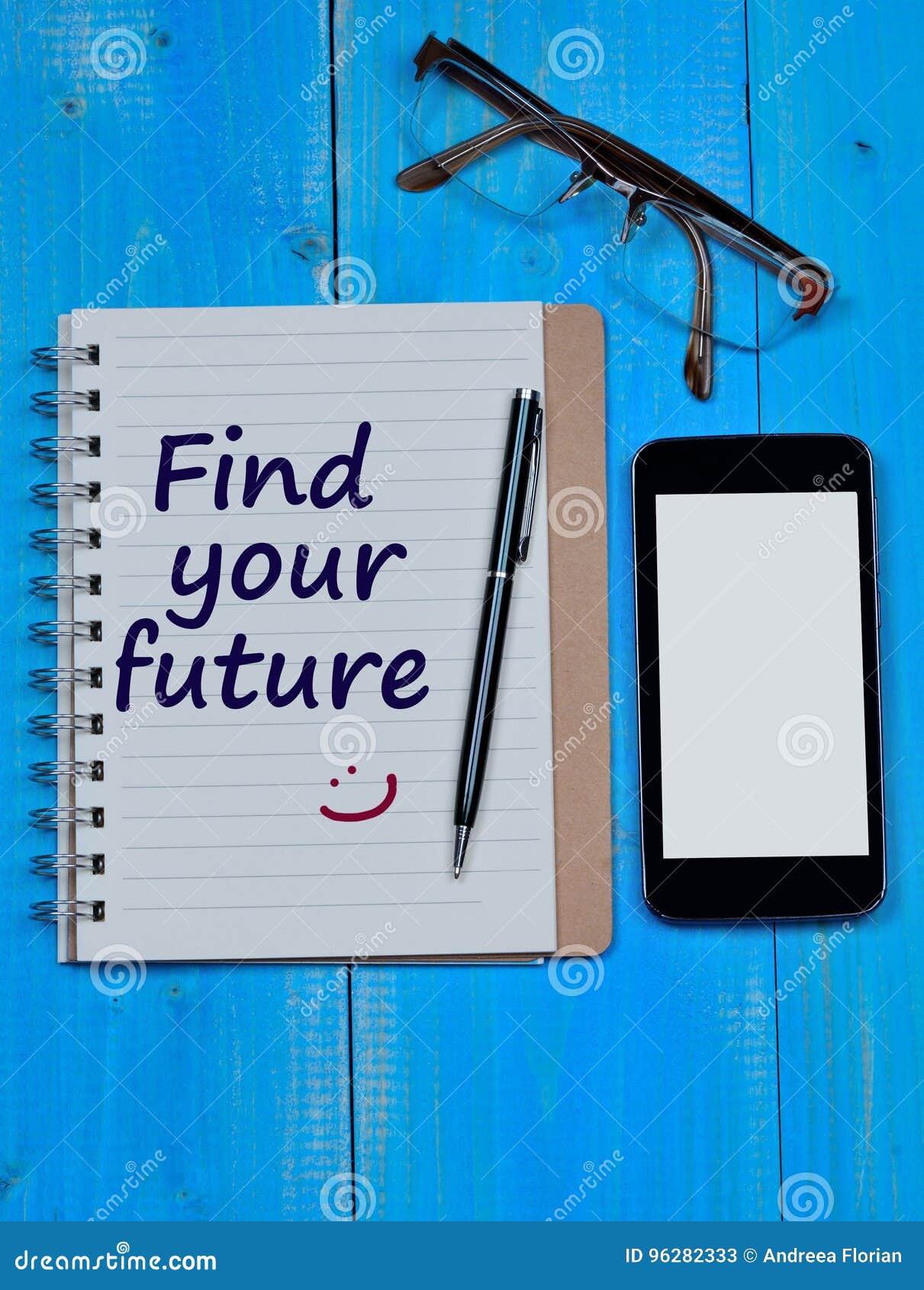 Find Your Future Words on Notebook Stock Image - Image of challenge ...