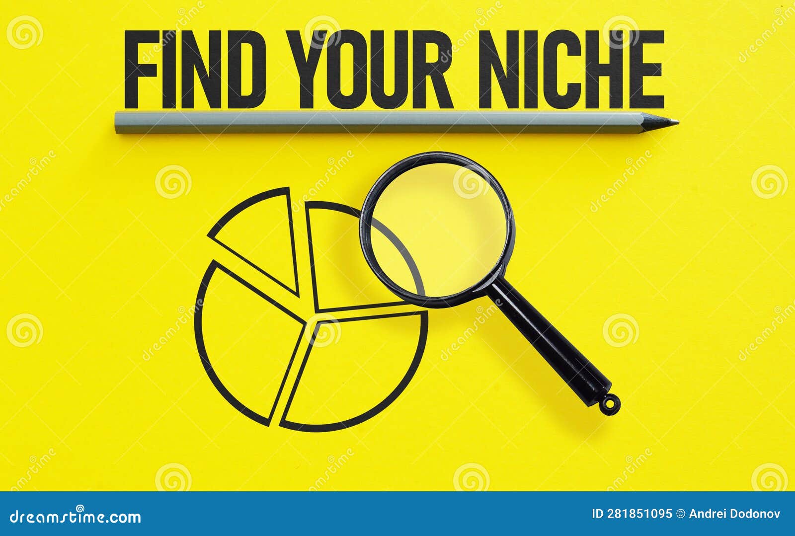 Find Your Niche is Shown Using the Text and Photo of the Magnifying ...