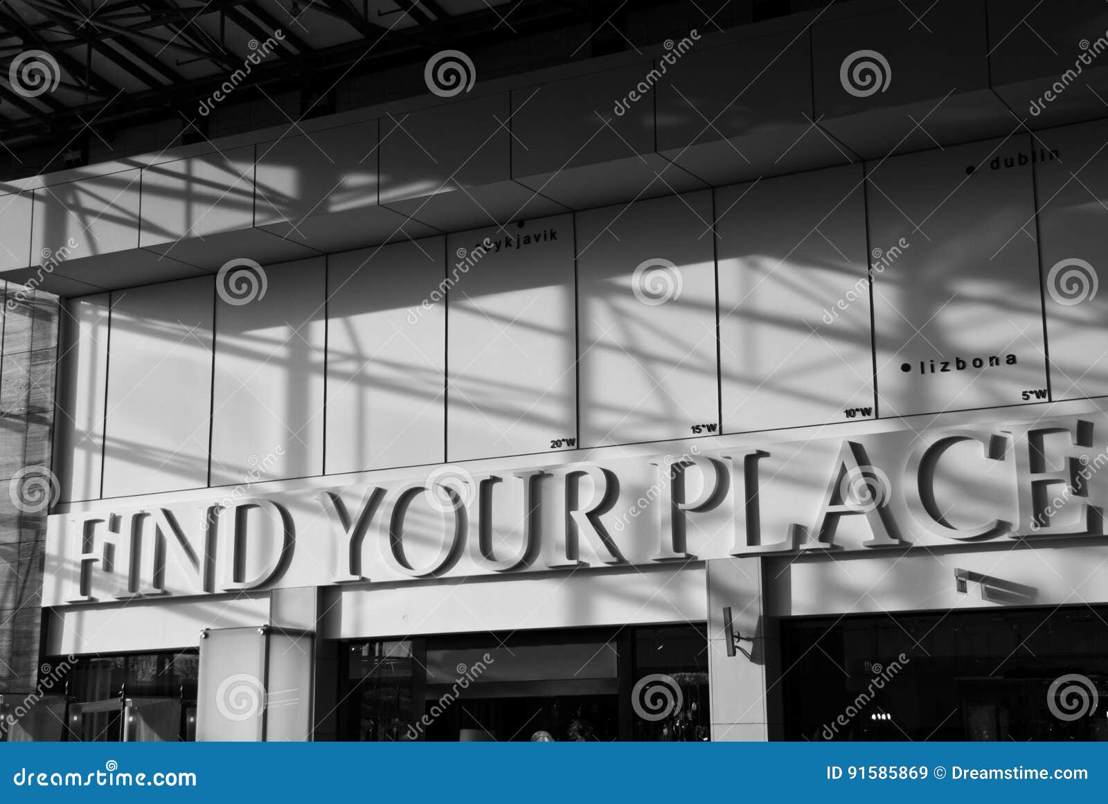 Find Your Place Text on the Wall in Gallery Editorial Stock Image ...