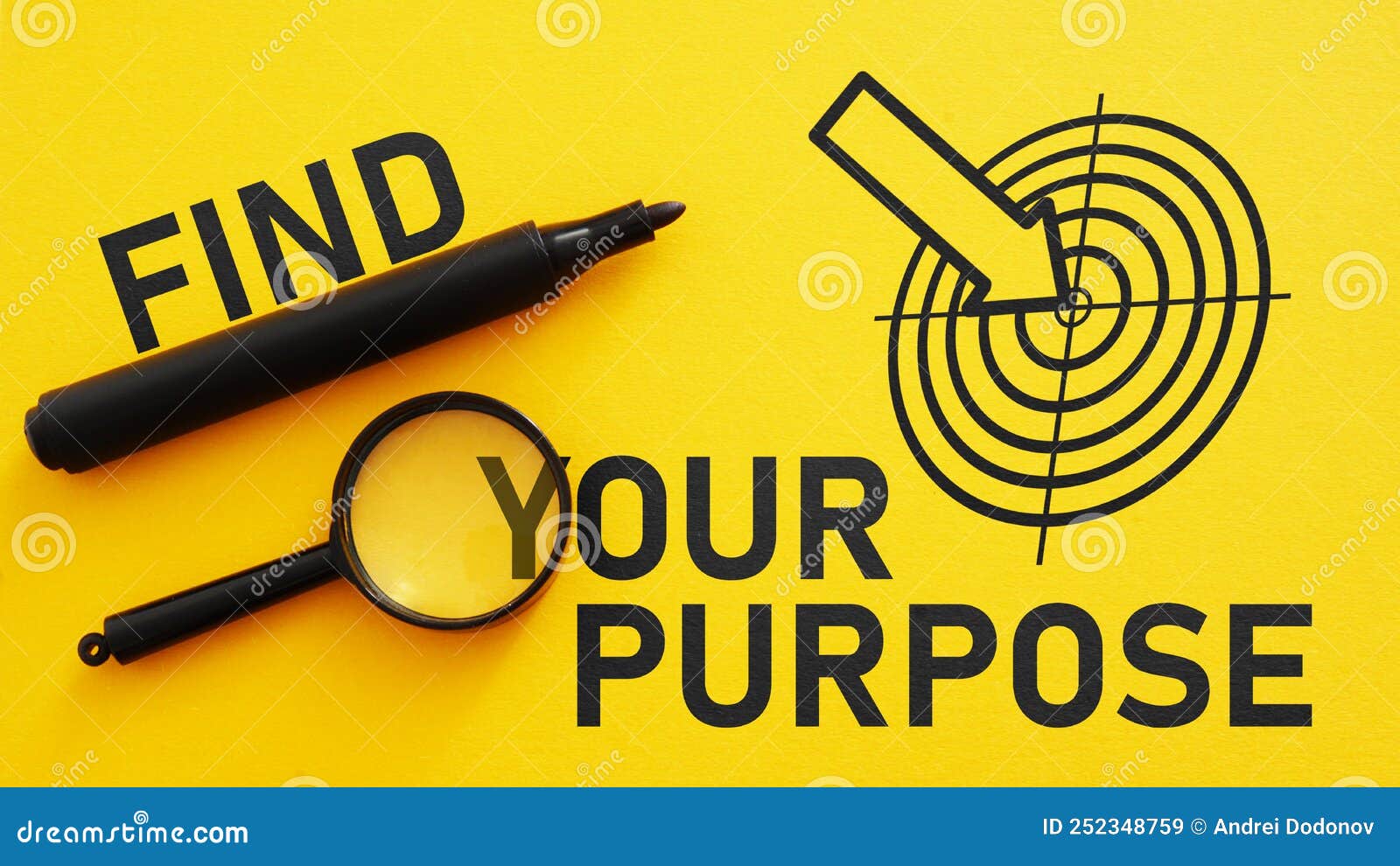 Find Your Purpose is Shown Using the Text Stock Image - Image of value ...