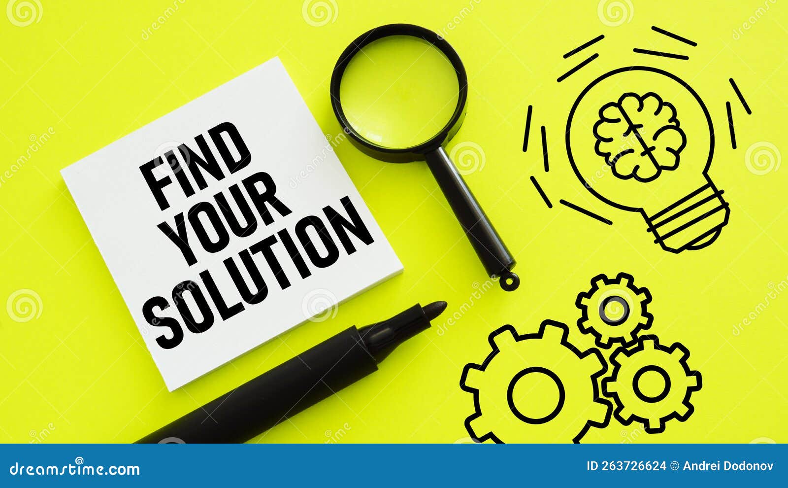 Find Your Solution is Shown Using the Text Stock Photo - Image of work ...