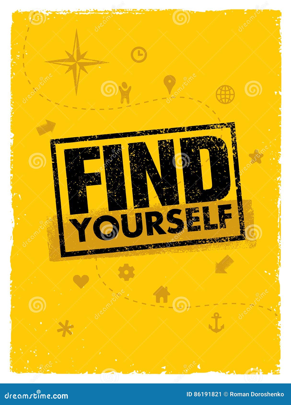 Find Yourself - Simple Inspire And Motivational Quote. Hand Drawn ...