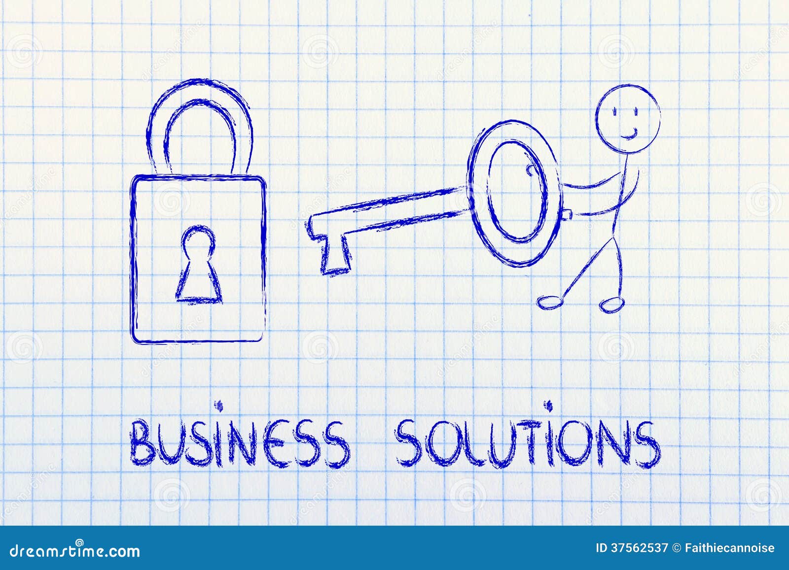 Finding the Best Business Solution, Funny Character with Key and Stock ...