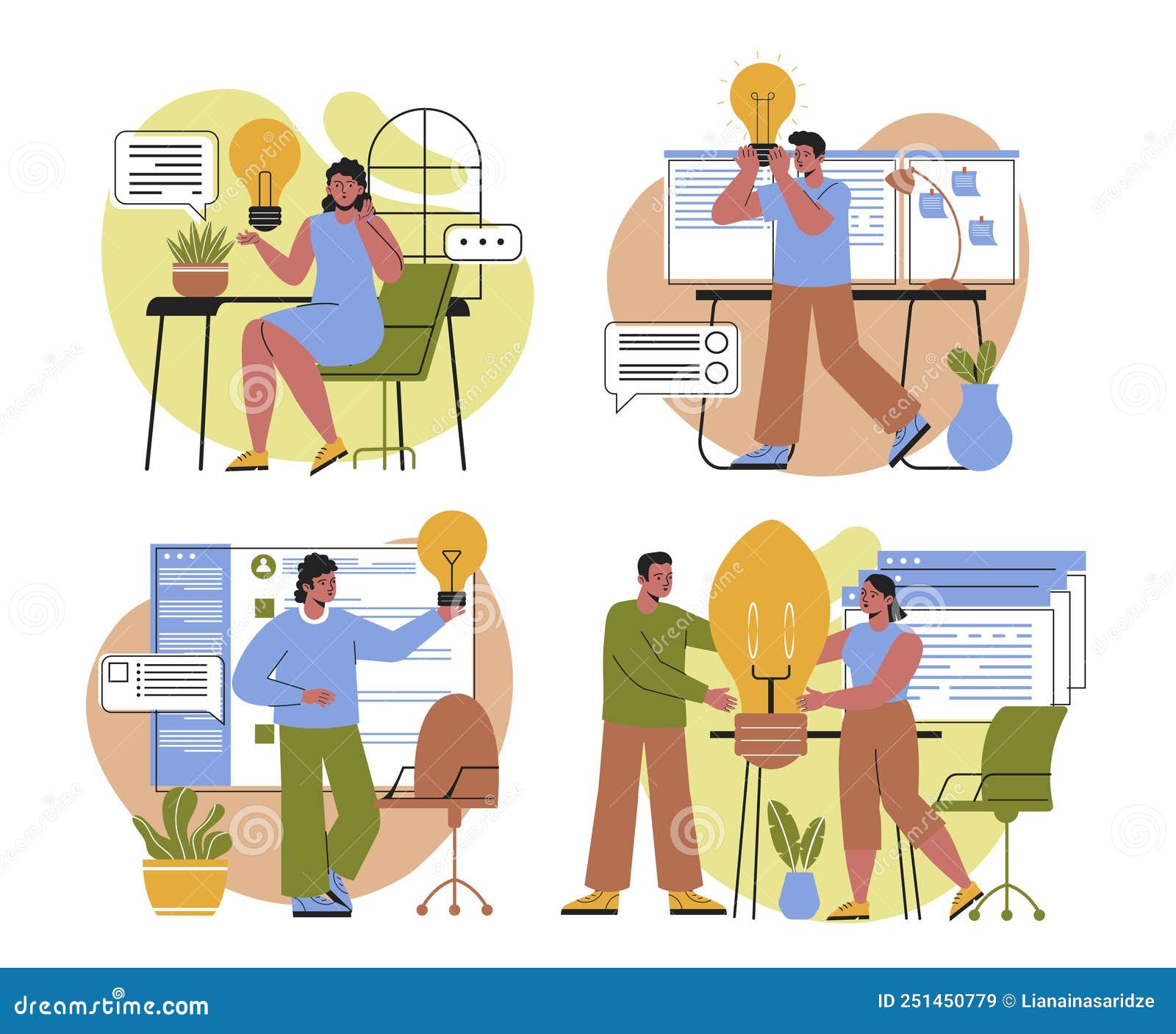 Finding Brilliant Ideas Concept Stock Vector - Illustration of ...