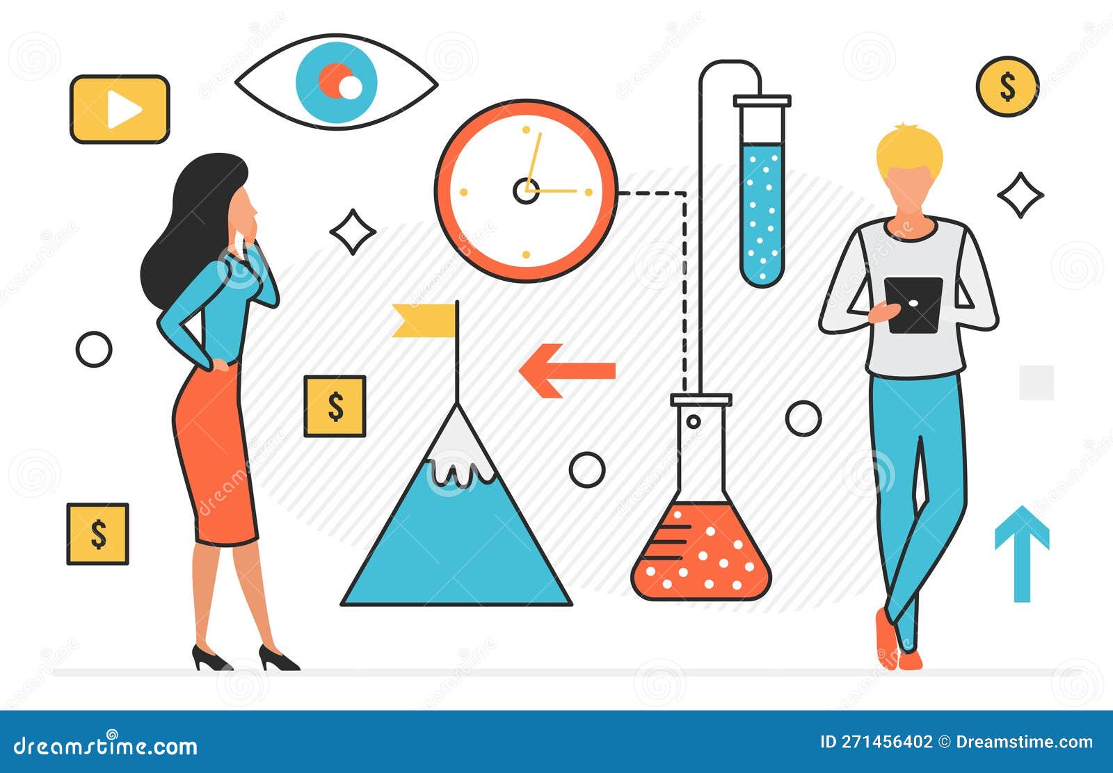 Finding business solution stock illustration. Illustration of coworker ...