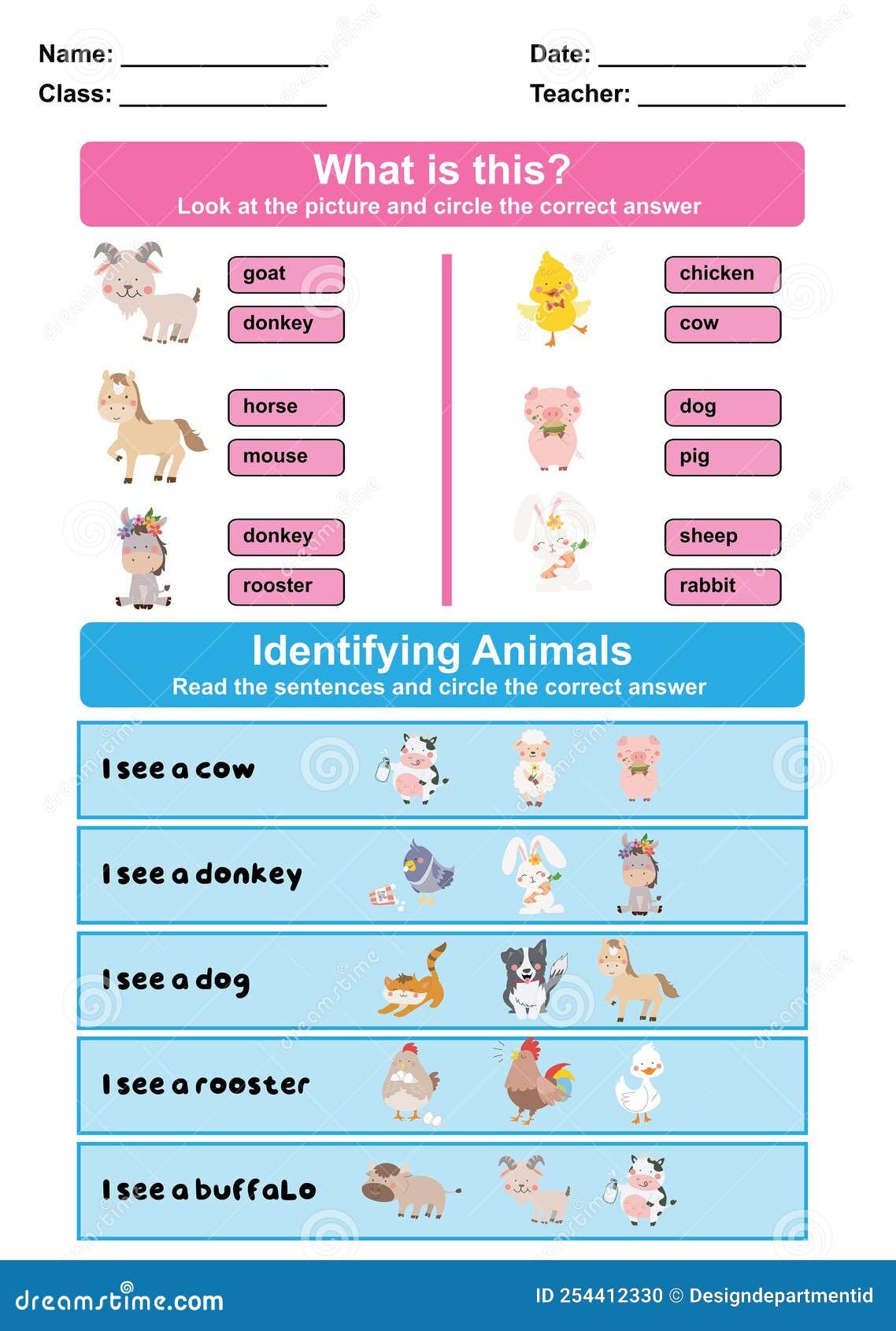 Finding and Circle the Correct Answer Worksheet Stock Vector ...