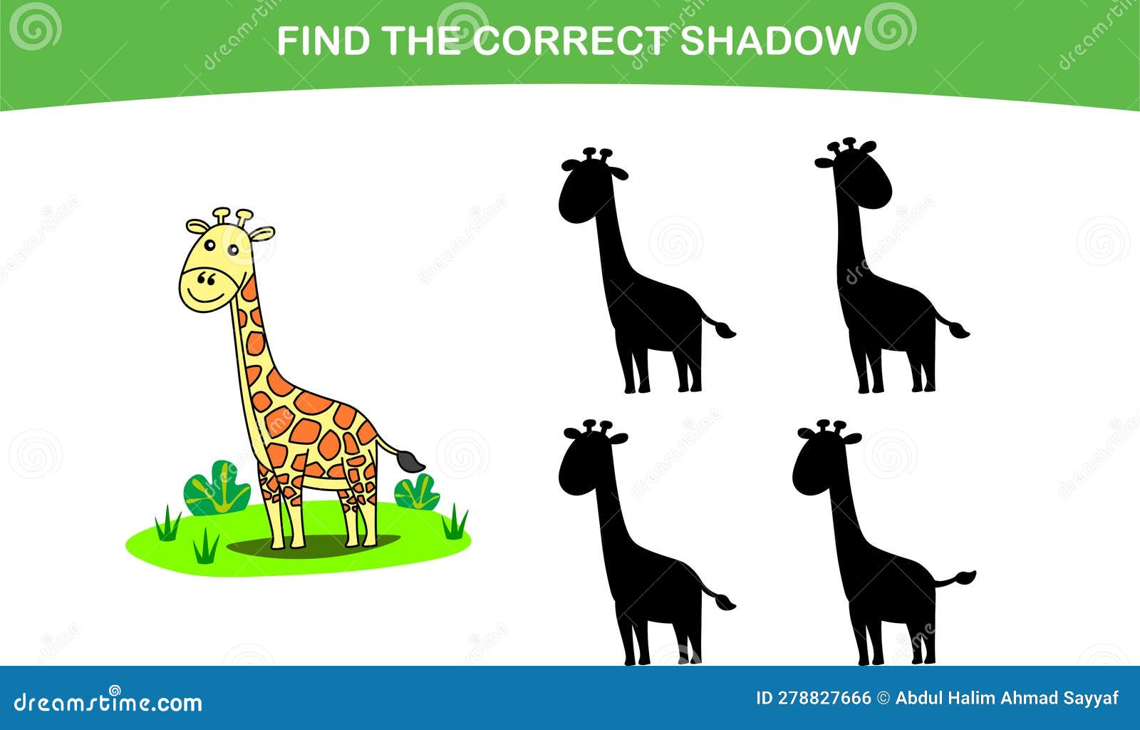 Finding the Correct Giraffe Shadow. Find the Correct Shadow Stock ...