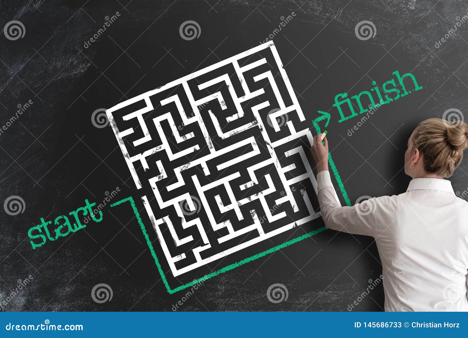 Shortcut Labyrinth Of A Maze Drawn On Paper Royalty-Free Stock ...