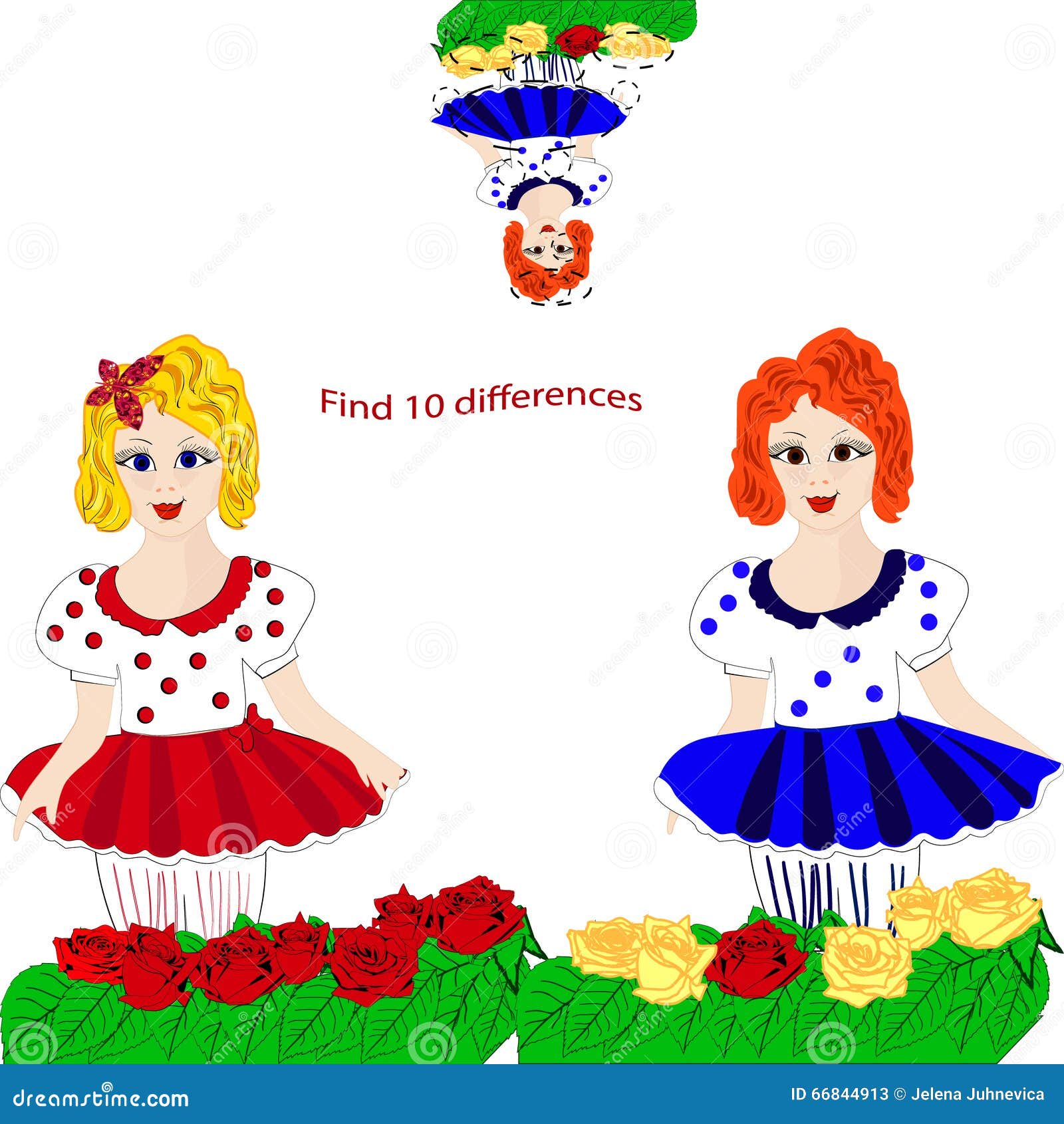 Finding Differences stock illustration. Illustration of femininity ...