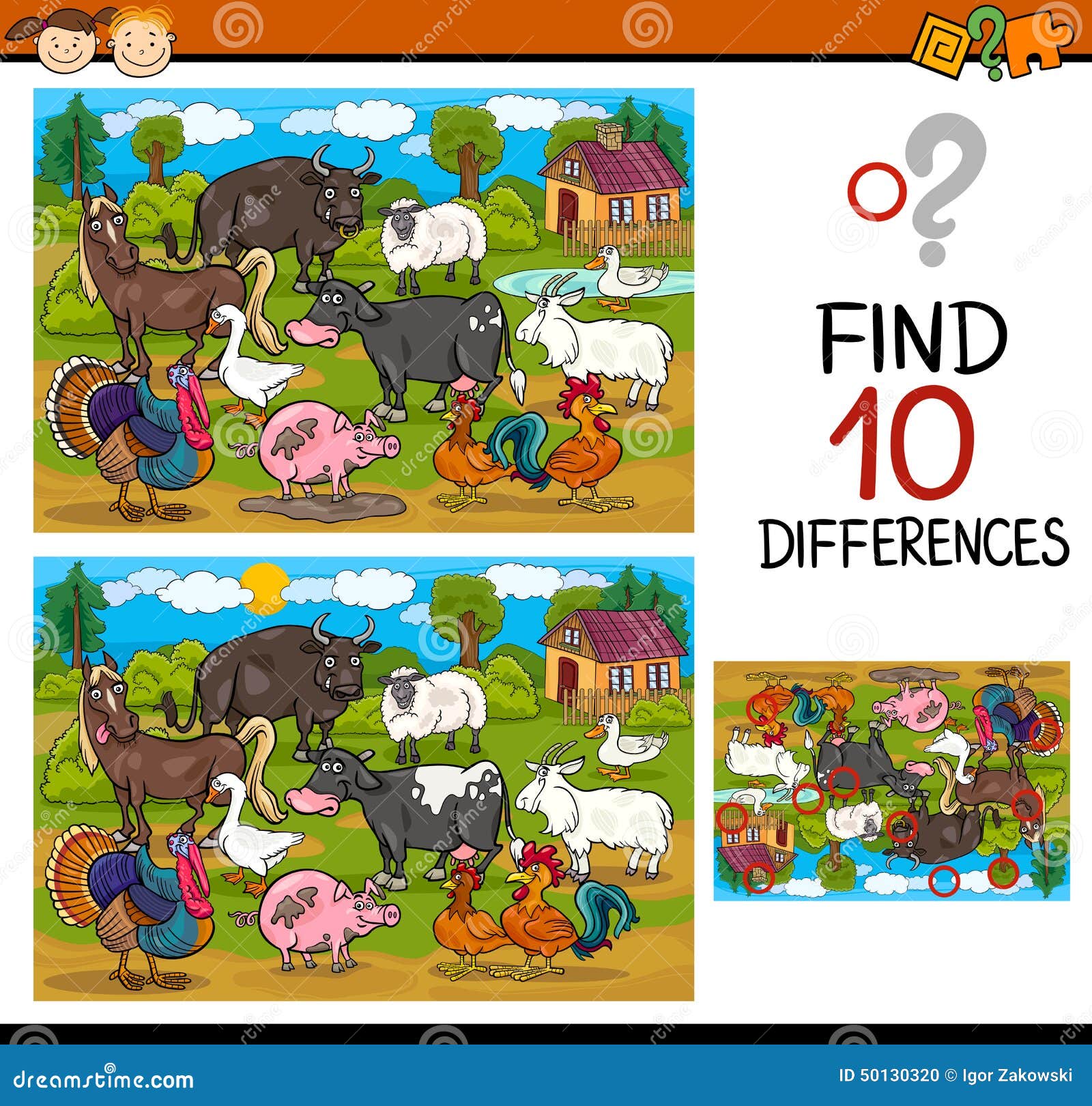 Finding Differences Game Cartoon Stock Vector - Illustration of ...