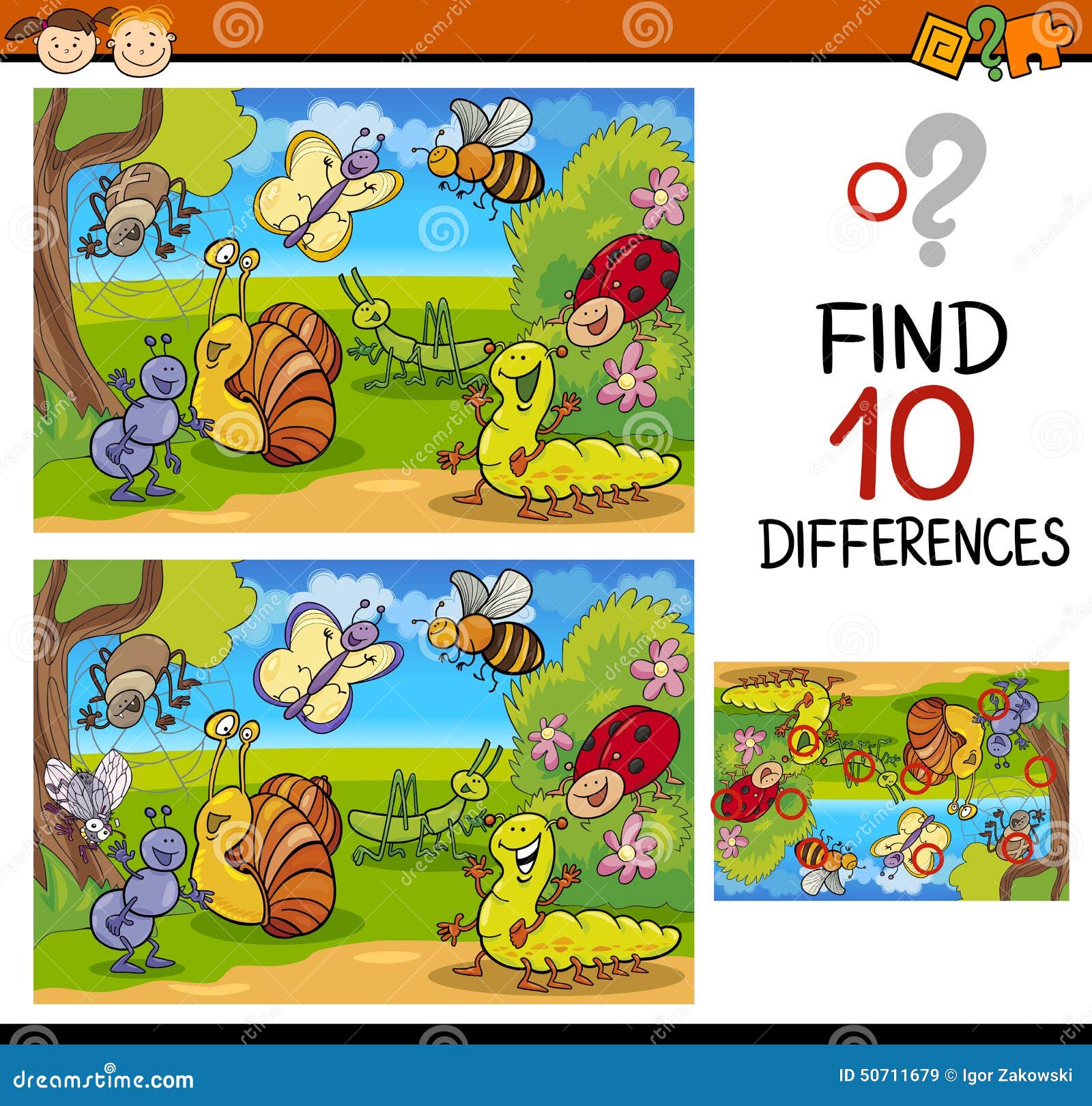Finding Differences Game Cartoon Stock Vector - Illustration of puzzle ...